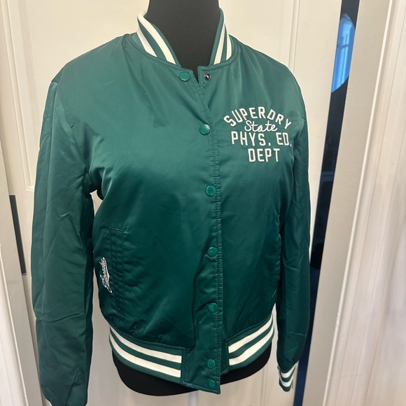 Superdry | Jackets & Coats | Superdry Varsity Bomber Jacket Green Coat ...